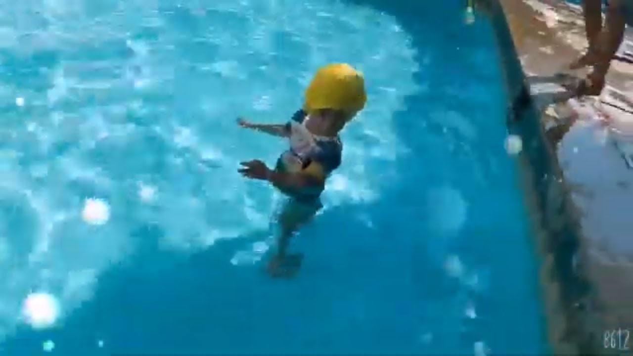 Jumping in to deep swimming pool - YouTube