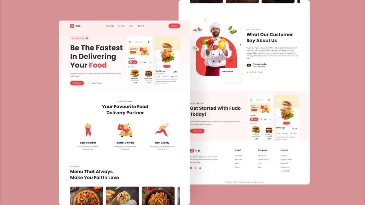 🚚 Responsive Food Delivery App Website Design || HTML, CSS, JS & Bootstrap🔔 - YouTube