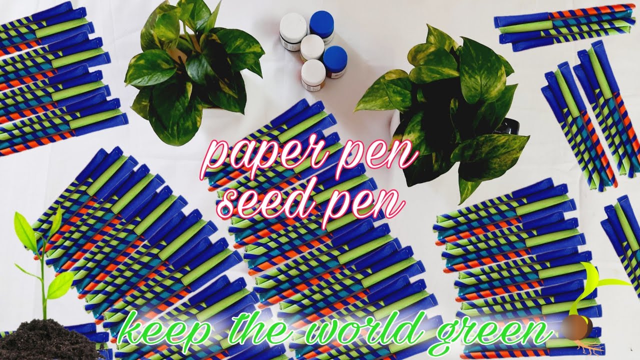 How to make paper pen or seed pen | diy paper pen making | Eco-friendly ...