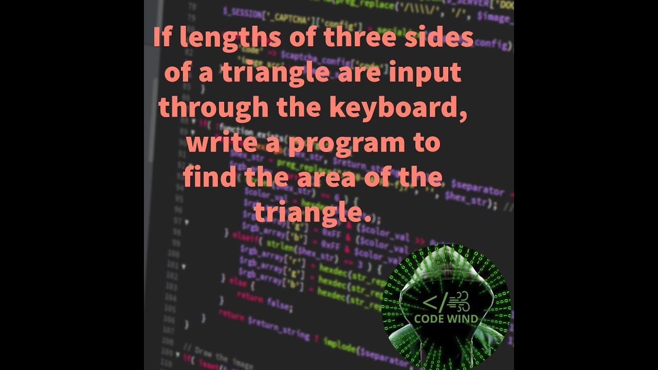 Program to find the area of the triangle using C - YouTube