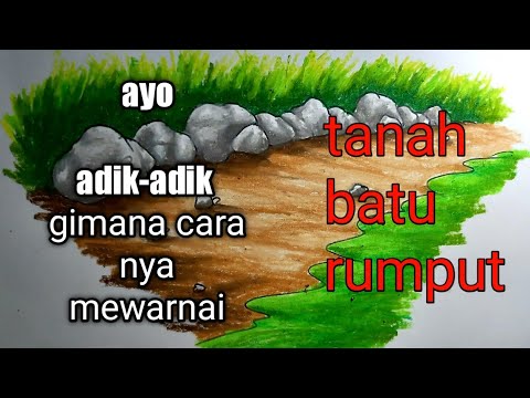 cara mewarnai jalan /rumput/dan batu/ayo kita mewarnai - YouTube