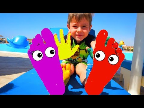 Learn Colors for kids with feet painting | Nursery Rhymes Anabella Show