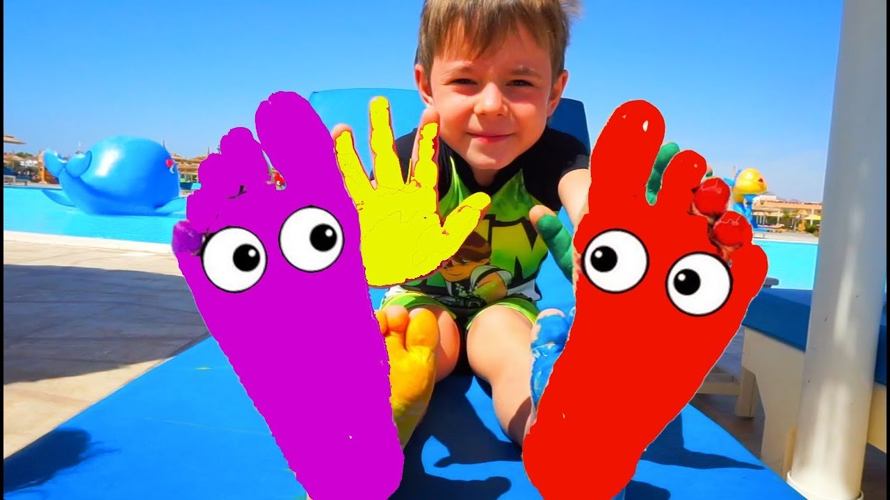 Learn Colors for kids with feet painting | Nursery Rhymes Anabella Show ...