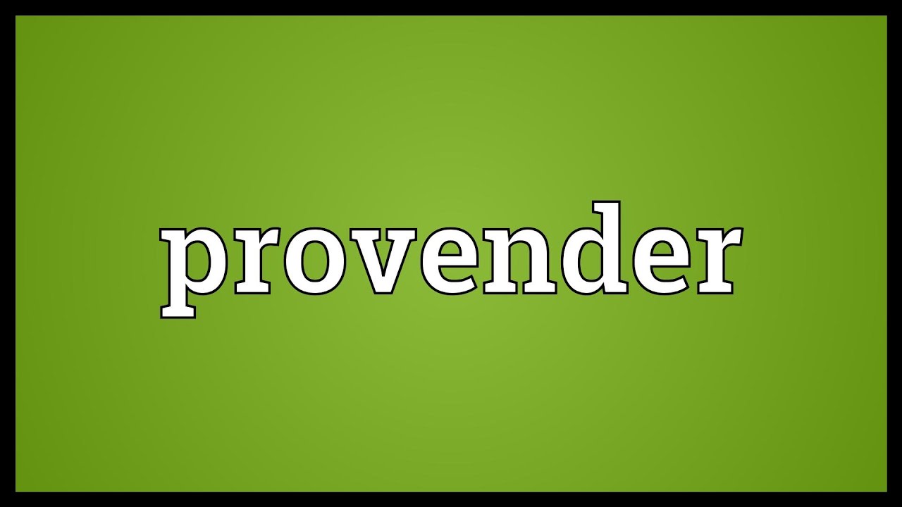 Provender Meaning - YouTube