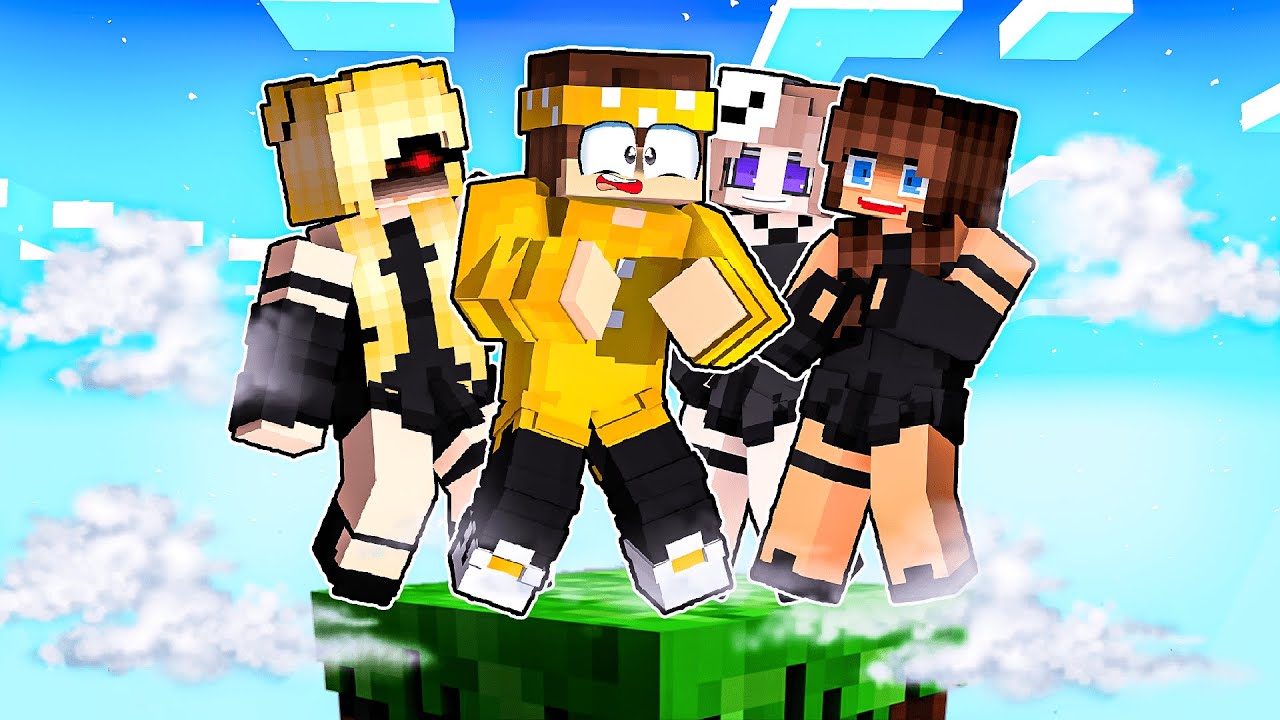 Jogando Com TrÊs Garotas Yandere Em Apenas Um Bloco No Minecraft Youtube