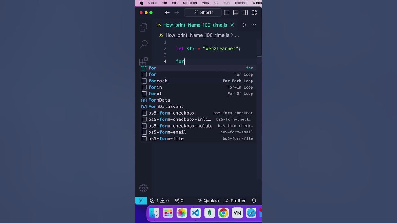 How to write our Name 100 times in javascript | how to print name 100 times | WebX Learner - YouTube