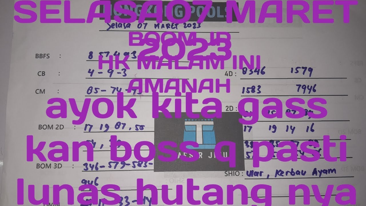 PREDIKSI JITU HONGKONG 07 MARET 2023 | RAJANYA BBFS 432D - YouTube