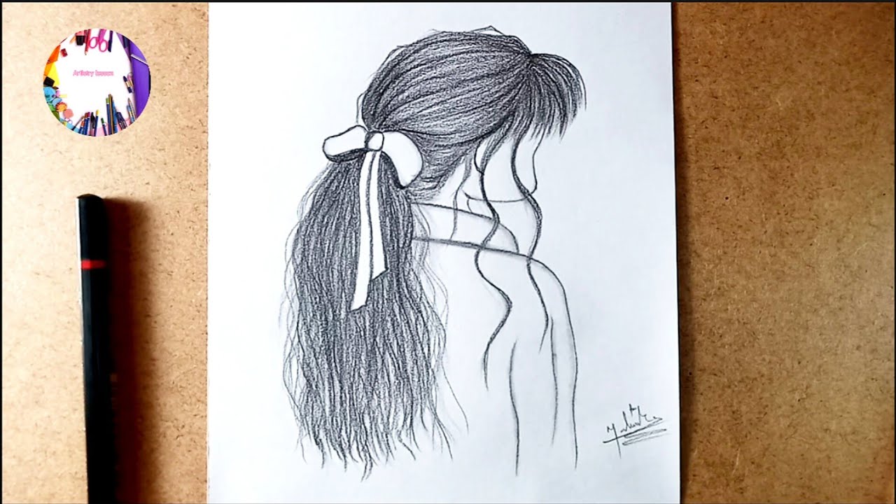 Girl Backside Drawing Step by Step | How to Draw a Girl Backside with ...