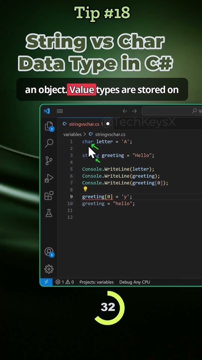 String vs Char Data Type in C# Explained Tip #18 #softwareengineering - YouTube