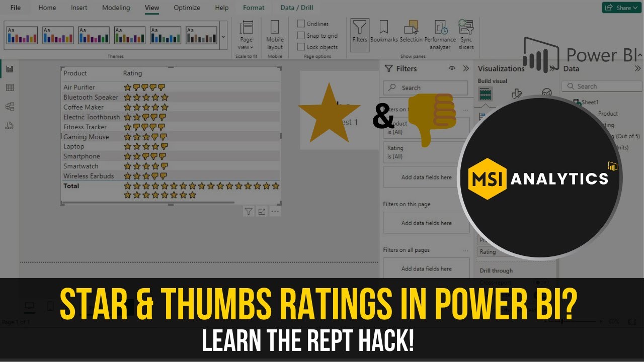 Star & Thumbs Ratings in Power BI? Learn the REPT Hack! - YouTube