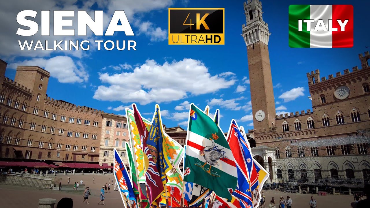 Siena, Italy Walking Virtual Tour 4K UHD Piazza del Campo Palazzo ...