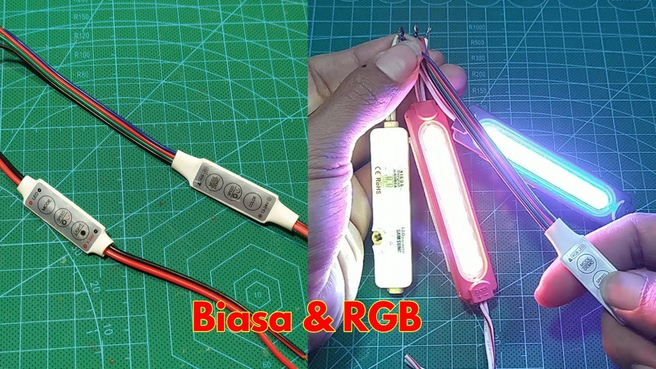 Perbedaan modul led strip biasa & rgb + cara pasanganya - YouTube