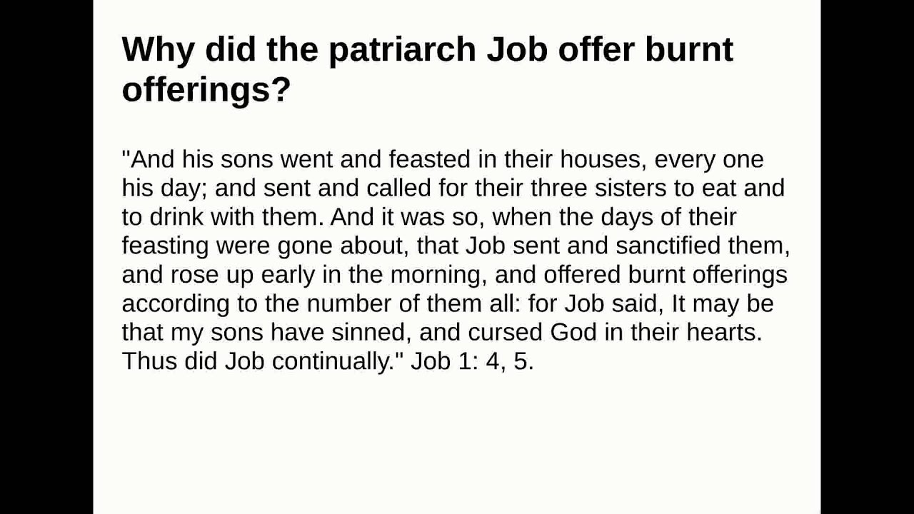 Why did the patriarch Job offer burnt offerings? - YouTube