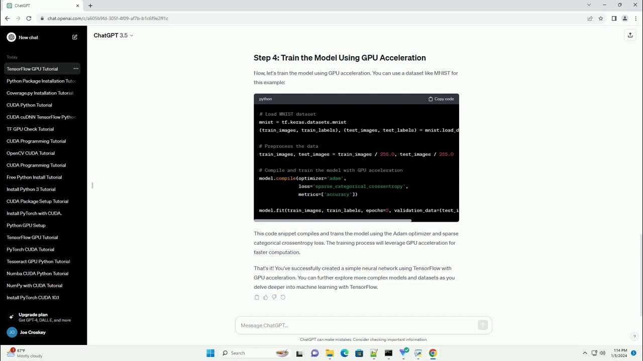 python tensorflow gpu example - YouTube