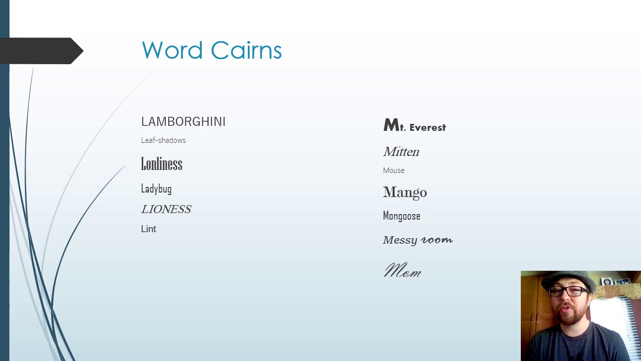 Creative writing Word Cairns - YouTube
