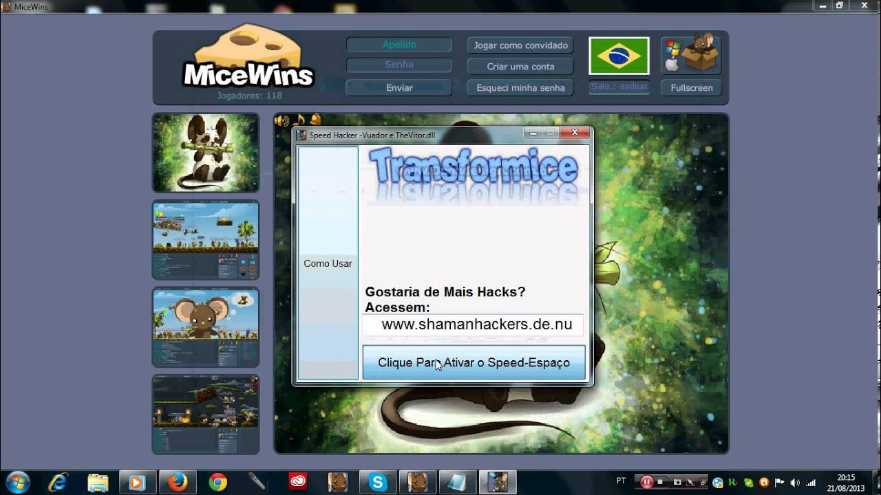Hack Speed Para Mice Wins (Transformice Pirata) (Funfando 24/09/2013) - YouTube