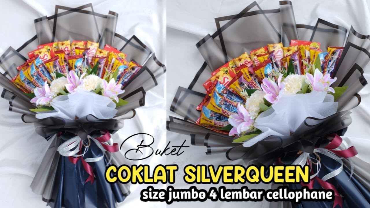 TUTORIAL BUKET COKLAT JUMBO 1 PACK BENGBENG, SILVERQUEEN DAN POCKY ...