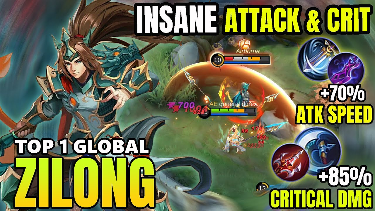 Insane Attack Speed & Critical Damage ~ Zilong Best Build by Top 1 ...