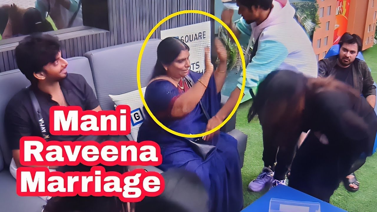 Mani Raveena Marraige 💑 காலில் விழுந்ததும் ஆசிர்வாதம் பண்ணிய Vijay ...