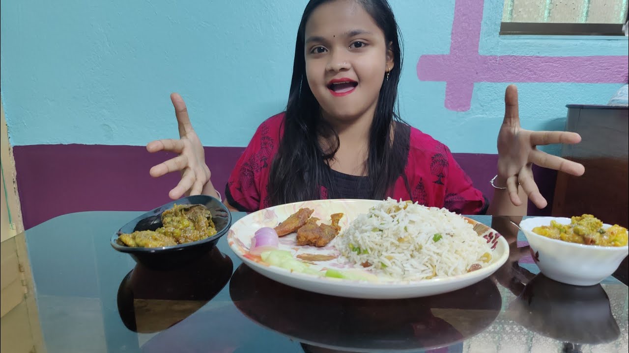 Eating Asmrmukbang Eating Showeating Pees Fried Riceliverd Andgizzard Curry Broccoli Curry