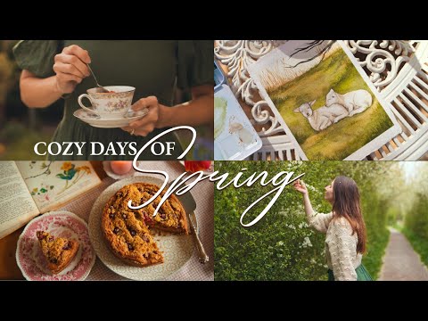 Cozy Spring Day in the English Countryside | Baking, Painting & Slow Days of Spring 🌿 Silent Vlog