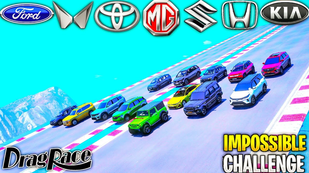 GTA 5: Indians cars drag race 😎 on highest danger ramp impossible ...