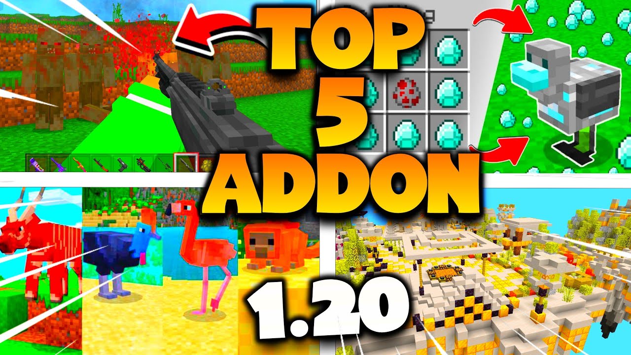 TOP 5 MELHORES ADDONS/MOD PARA MINECRAFT PE 1.20! - YouTube