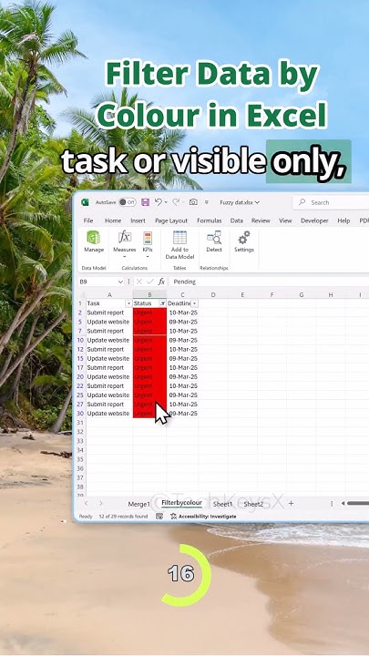 Filter your Data by Colour in Excel #excel #exceltips #datascience #dataanlysis - YouTube