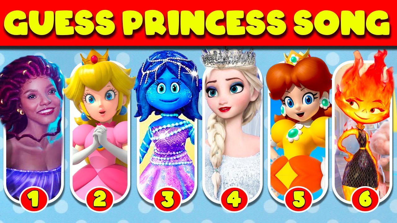 Guess PRINCESS Song 👑 Ruby Gilman, Elsa, Mario, Peach, The Little Mermaid, Lady Bug, Sing 2 ...