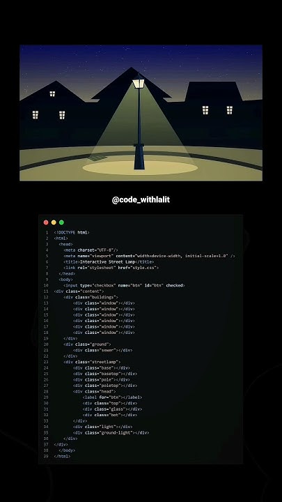Interactive Street Light Using Css🧑‍💻 Coding Programming Csstricks Cssanimation Js Html