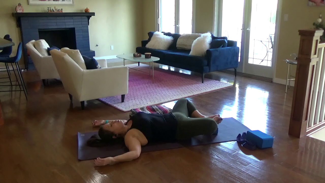 Reclining Butterfly Pose (Supta Baddha Konasana) - YouTube