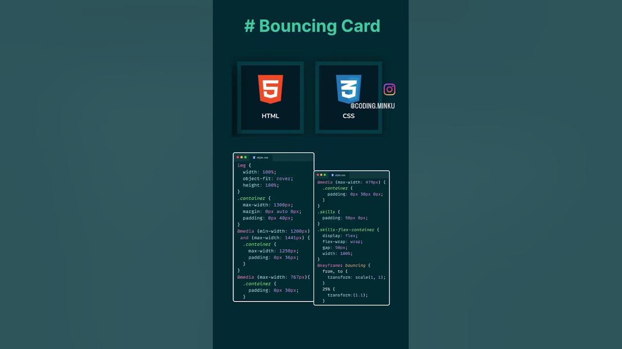 Bouncing Card ♠️ Codinghacks Webdevelopment Python Codeing Webdesign Html Coding Youtube