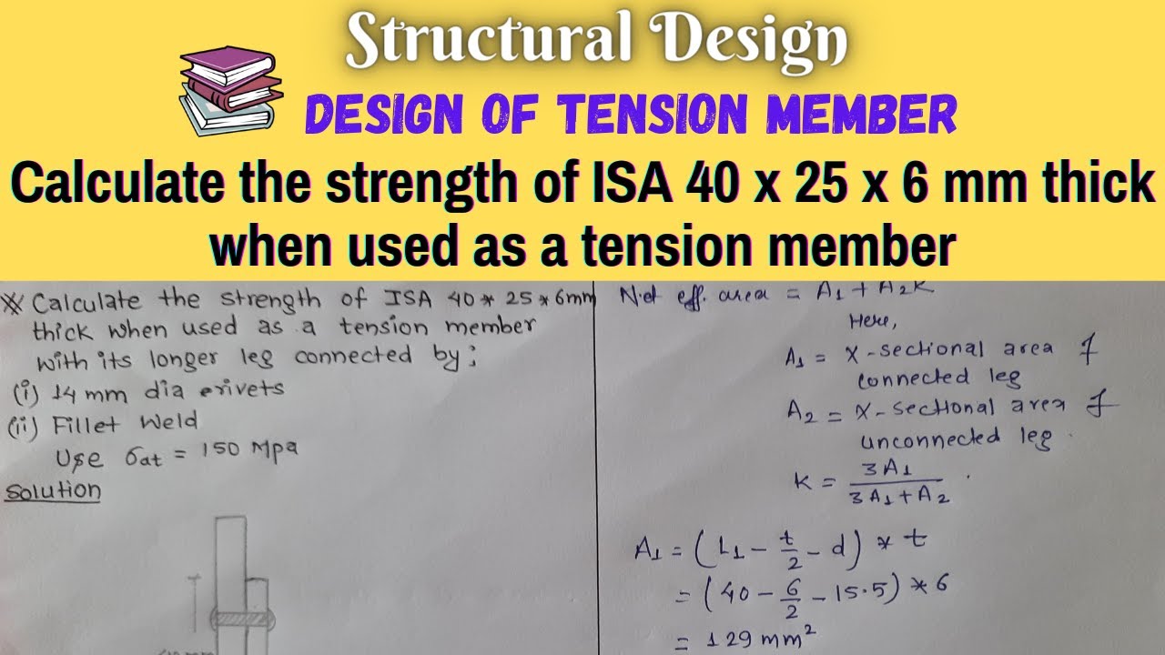 Calculate strength of ISA 40x25x6 mm thick used as a tension member ...