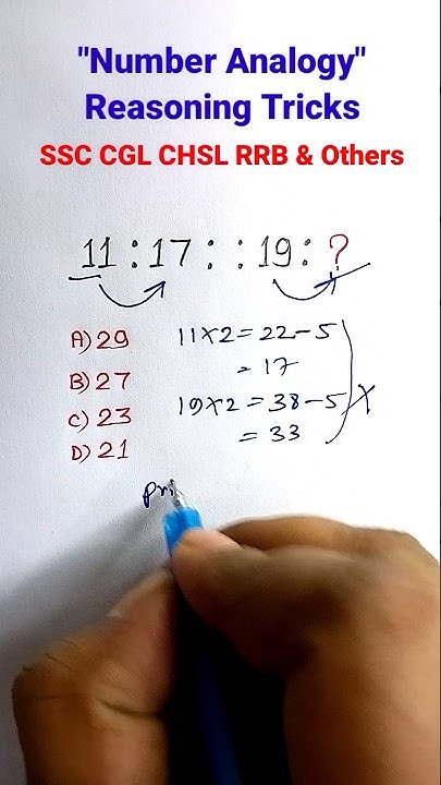 Analogy | Number Analogy | Reasoning Classes for SSC CGL GD Exam| Missing Number| #shorts - YouTube