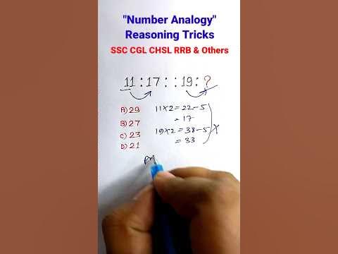 Analogy | Number Analogy | Reasoning Classes for SSC CGL GD Exam| Missing Number| #shorts - YouTube