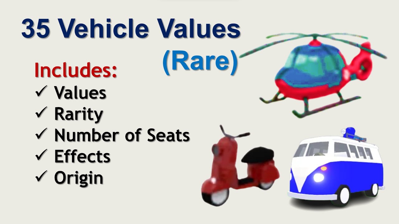 Adopt Me Vehicle Values - Rare | Adopt Me Pet Values - YouTube