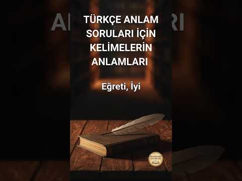 TÜRKÇE ANLAM SORULARI İÇİN KELİMELERİN ANLAMLARI NEDİR| KPSS2026 #kpsstürkçe