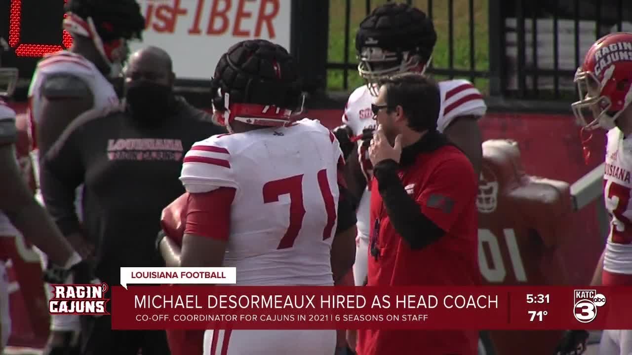 UL announces Michael Desormeaux as new head football coach - YouTube