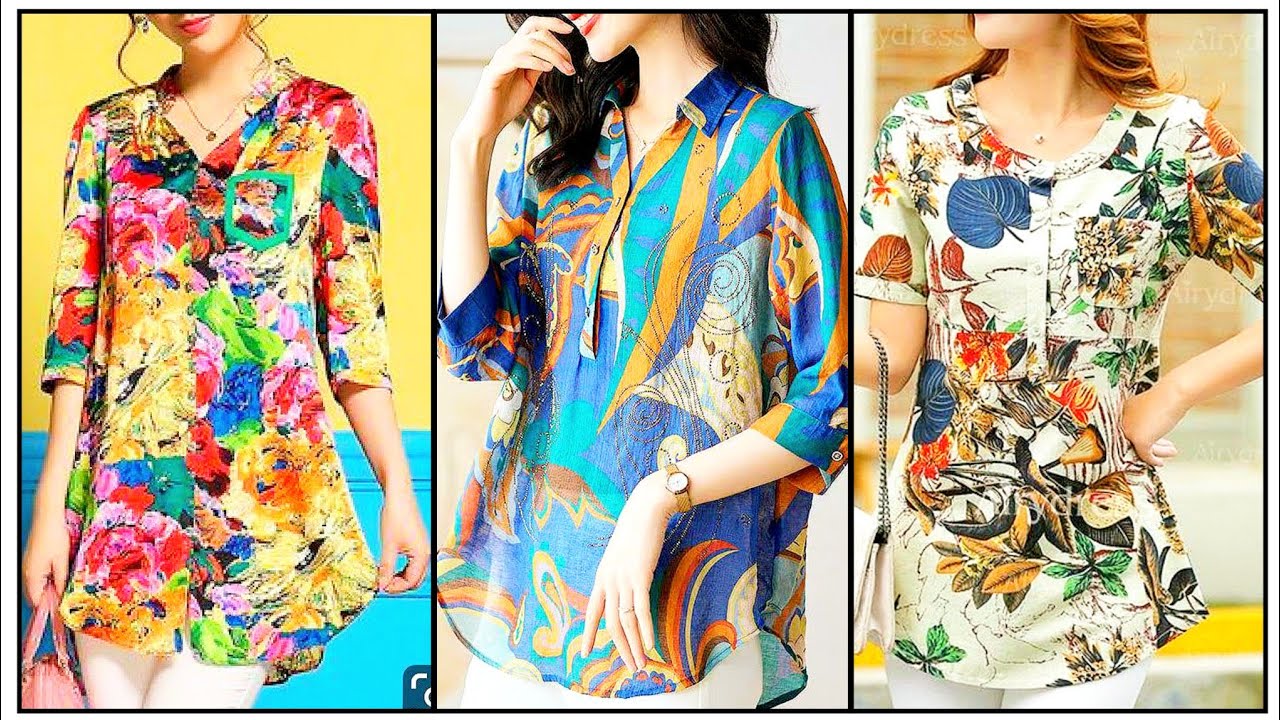 Classy and elegant Top Design For Girls||Digital Print Design Ideas ...