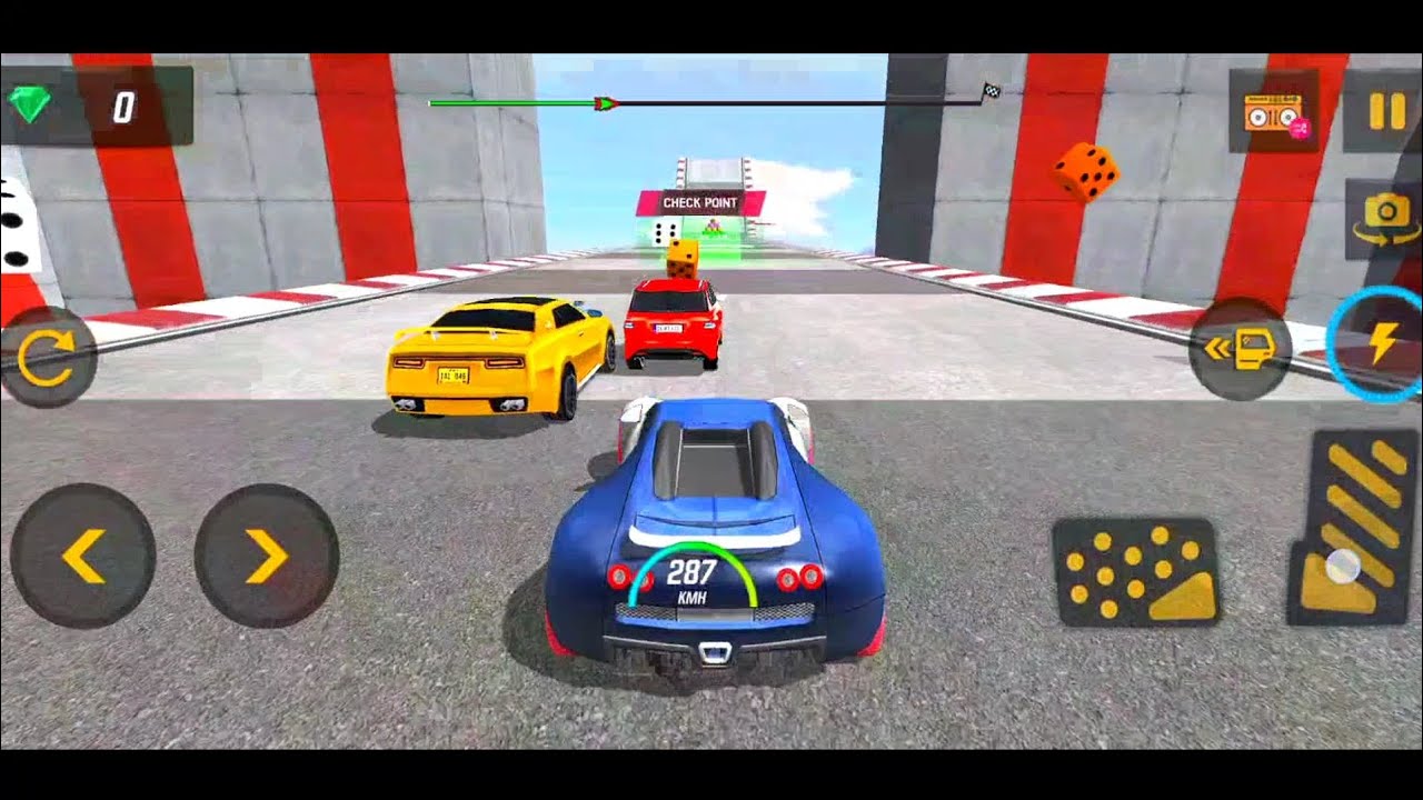 Mega Ramp Car Stunt Racing game 3D🚗Car Ramp Itne Sare Check Point Line ...