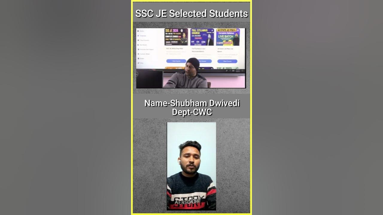 SSC JE 2023 Final Selected Student Shubham Dwivedi | Make It Easy - YouTube
