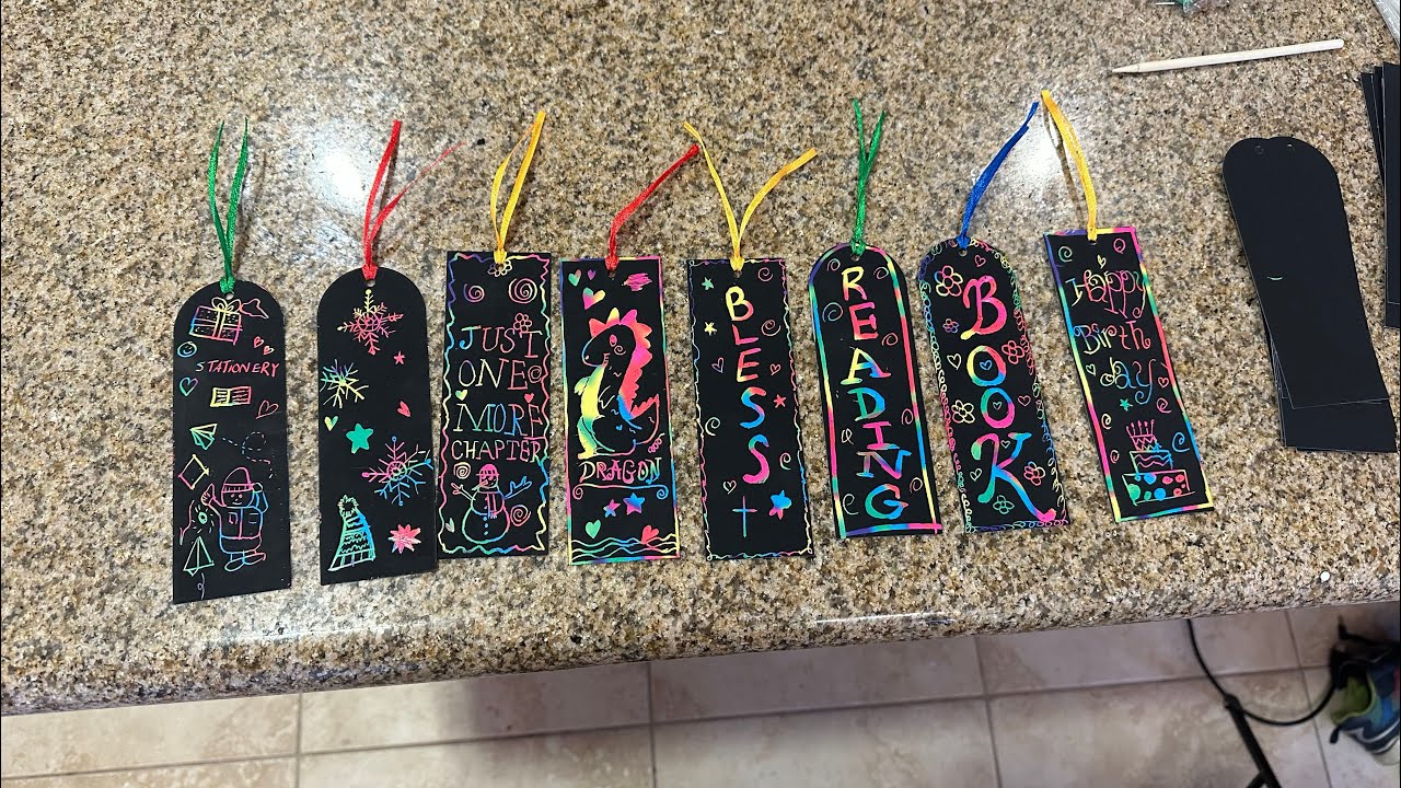 pigipigi Scratch Bookmarks Art for Kids - YouTube