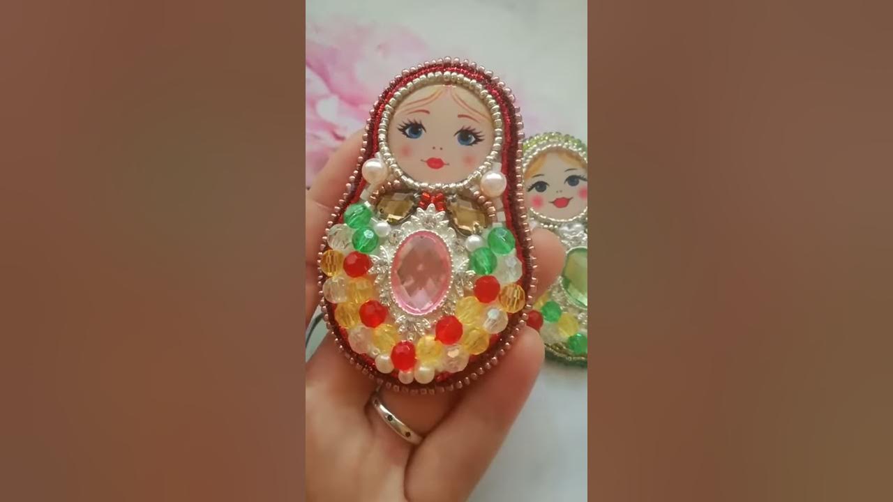 Брошки матрешки - YouTube