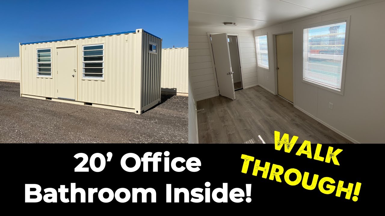JobBox Mobile Offices: 20' Office "1/2 Bathroom" - Shipping Container ...
