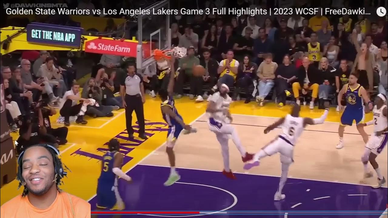 BIGYSNBABY Reacts to Golden state warrior's vs Los Angeles Lakers game 3 of the WCSF - YouTube