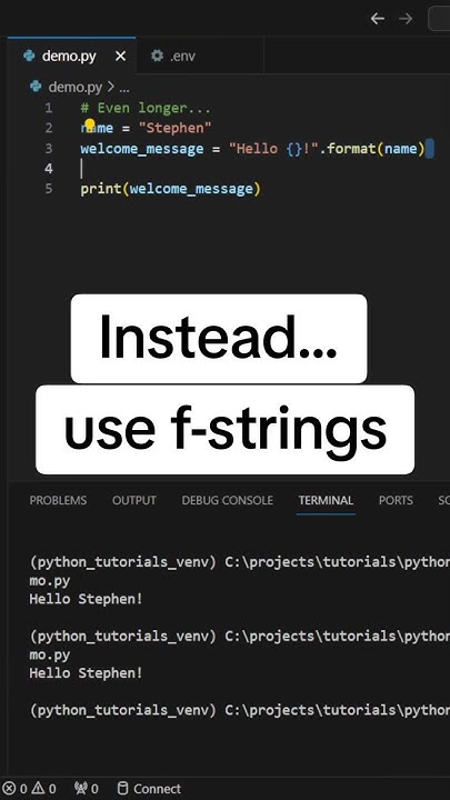 Use F Strings To Read And Format Strings Easily In Python Youtube