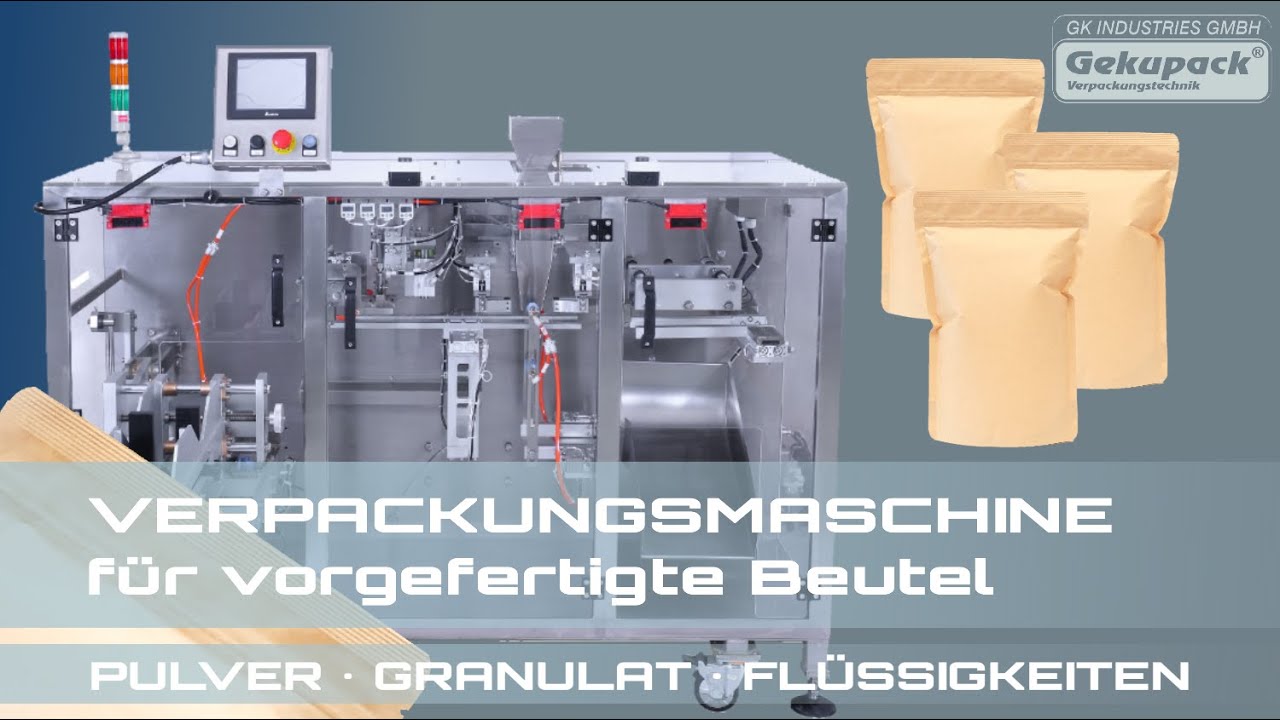 VERPACKUNGSMASCHINE für vorgefertigte BEUTEL | Doypack-Maschine ...