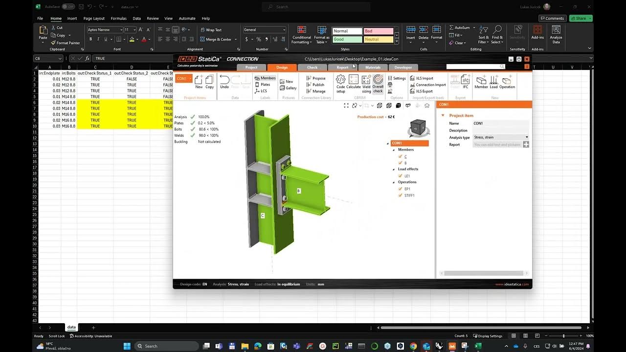 Grasshopper API link - how to import and calculate parametric connection model-part4 - YouTube