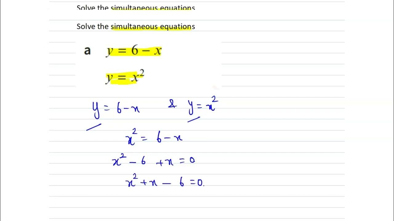Chapter 1 - Solving simultaneous equations - Exercise 1D -Problem 1a ...
