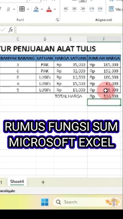 Rumus fungsi sum Microsoft Excel. #tutorial #education #excel #shorts - YouTube